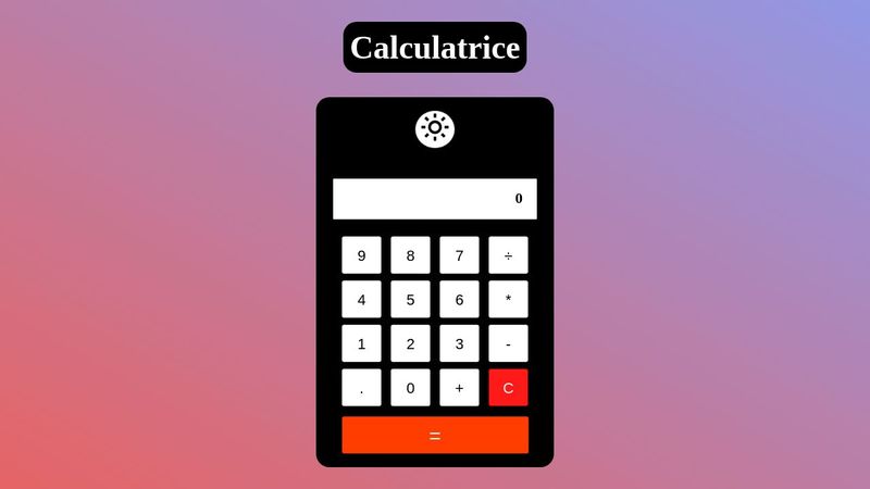 Calculatrice simple avec thème dark/light HTML CSS JS