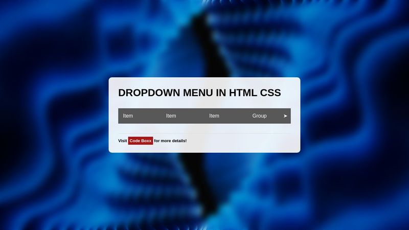 Responsive Dropdown Menu In HTML CSS
