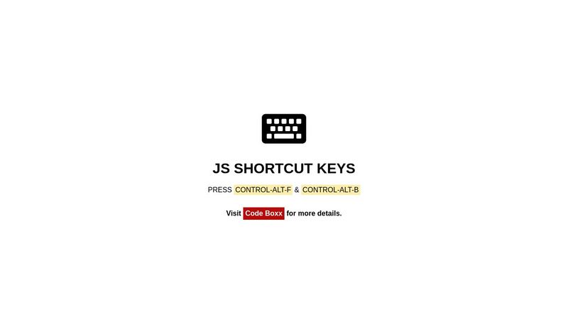 JS Shortcut Keys