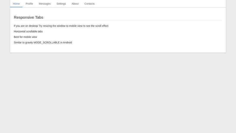 Responsive horizontal scroll tabs