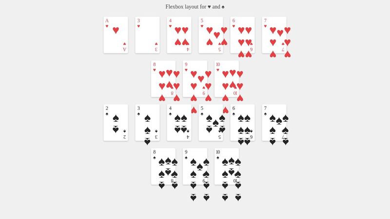 Pure CSS "Playing cards" using Flexbox