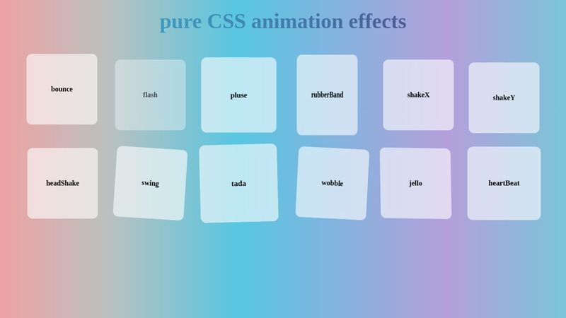 pure CSS animation effects