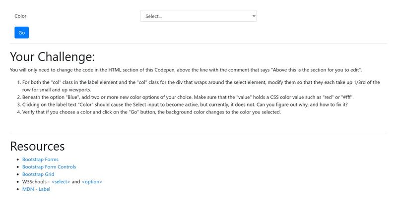 Code Challenge: Bootstrap Form