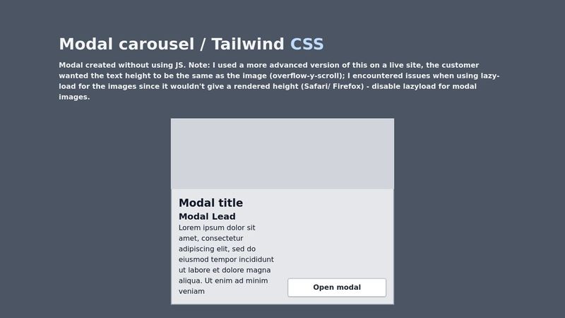 Modal / Tailwind CSS