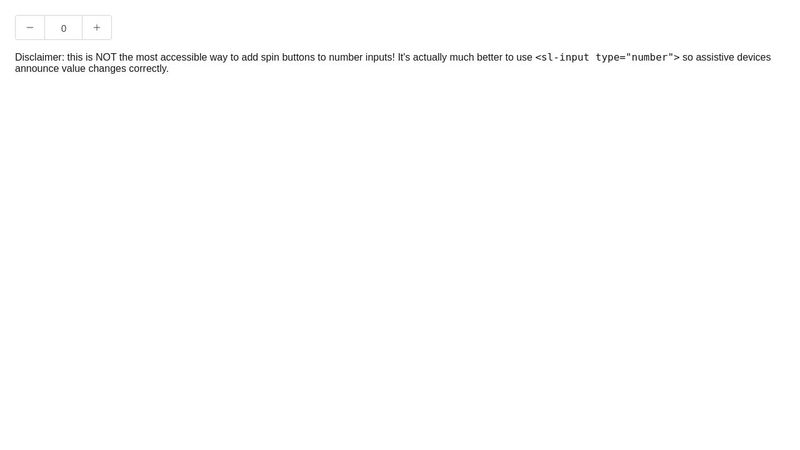Shoelace: number input with custom increment/decrement buttons