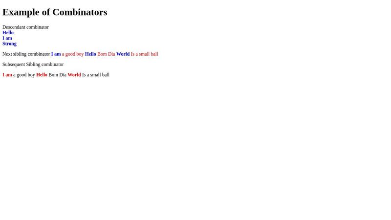 CSS Combinators and Compound Selectors