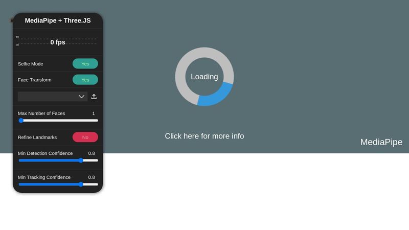 MediaPipe Face Transform + Three.JS