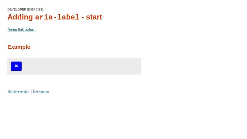 DEVELOPER EXERCISE: Adding aria-label - start