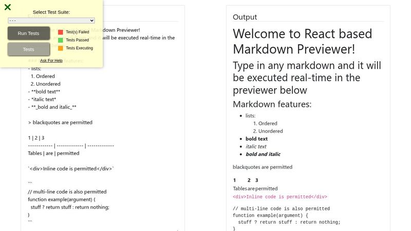 CodePen - Markdown Previewer (Free Code Camp)