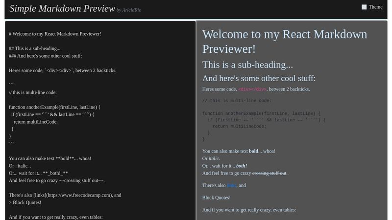 Simple Markdown Preview