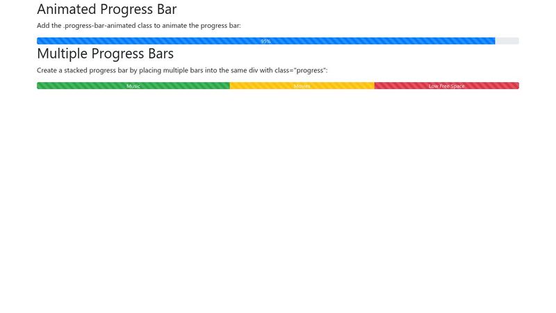 animated progress bar bootstrap