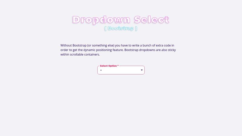 Bootstrap Dropdown Select