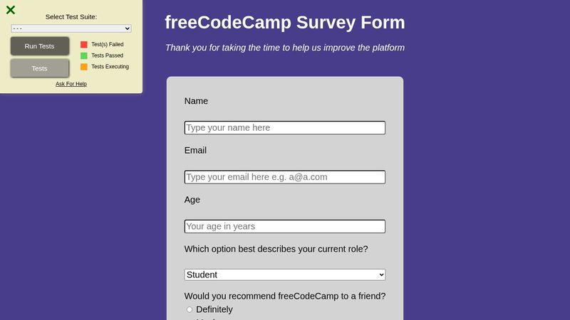 Build a Survey Form