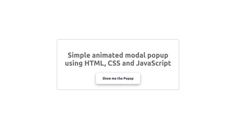 Animated Modal Popup Using HTML, CSS and JavaScript