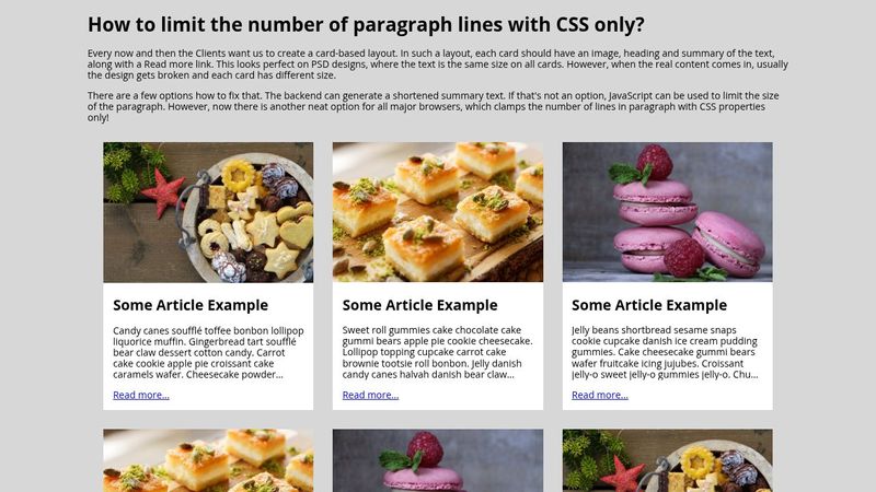 Limit the number of lines with CSS-only | line-clamp