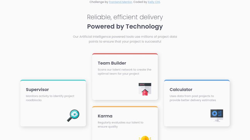 Four card feature section