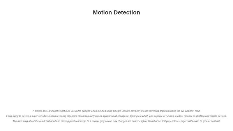 JS WebCam Motion Detection
