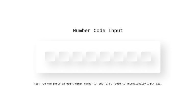 Number Code Input