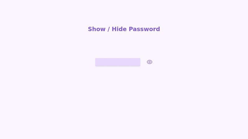 Show / Hide Password