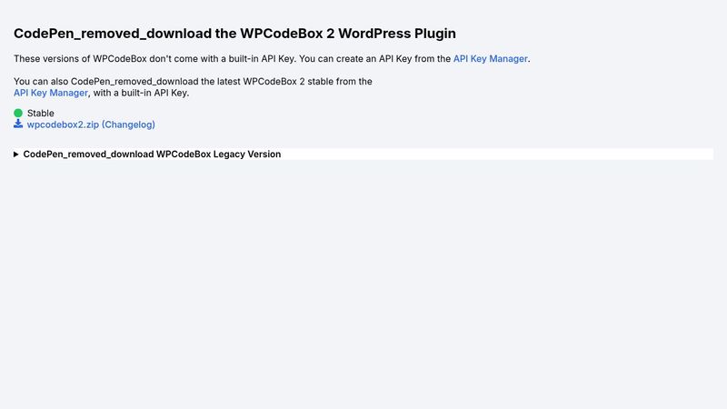 WPCodeBox Dashboard Download Plugin