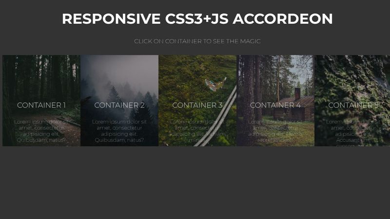 Responsive css3+js image accordeon