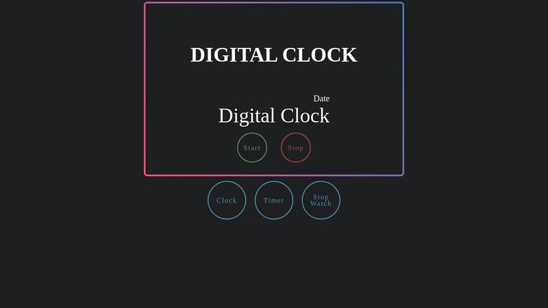 Digital Clock, Timer, Stopwatch