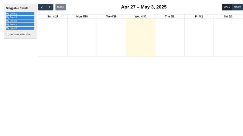 FullCalendar custom view