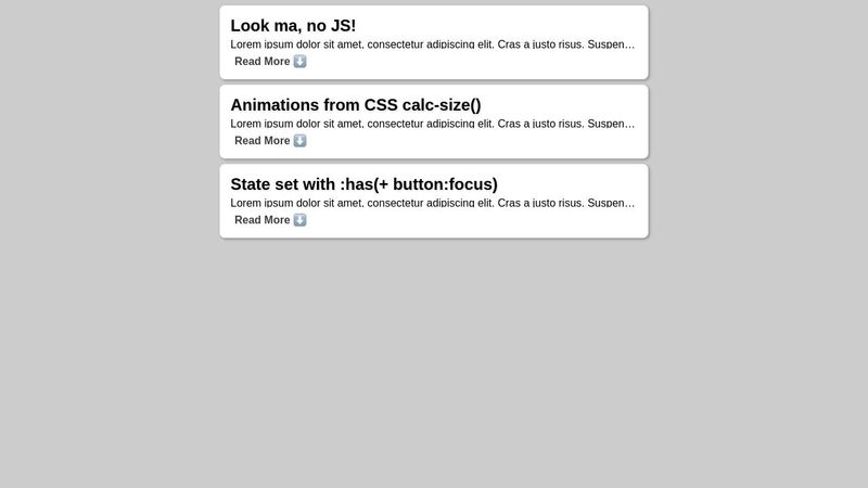 Accordion with Pure CSS / calc-size