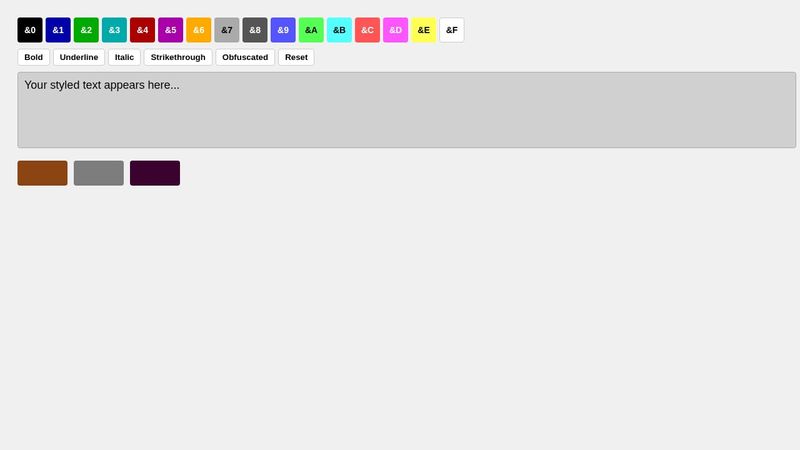Minecraft Color Code Generator