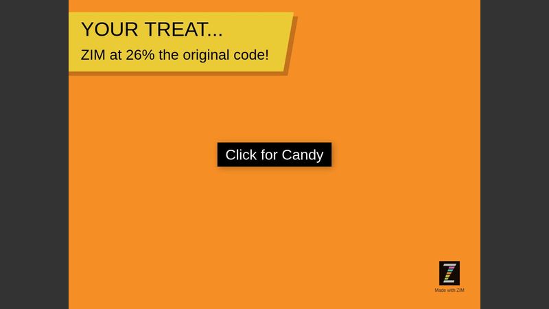 Trick or Treat with ZIM at 26% the Original HTML / CSS / JS for the CodePen Challenge!