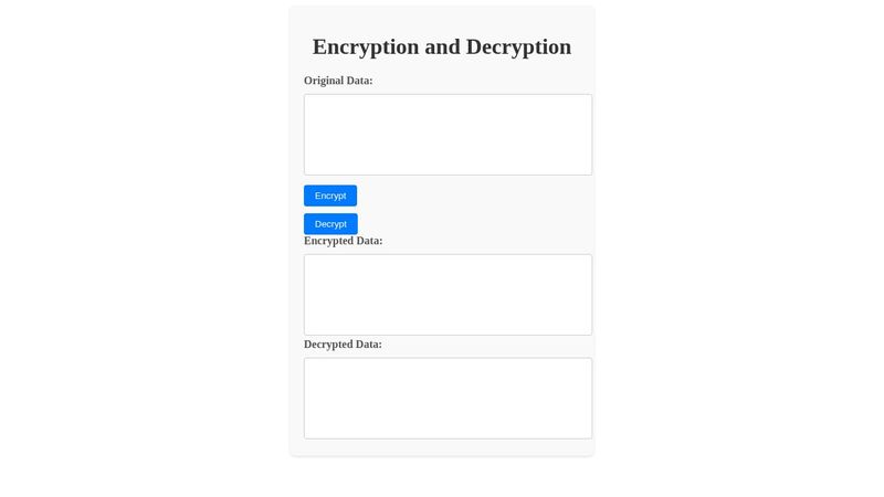 Encrypt and Decrypt data using js