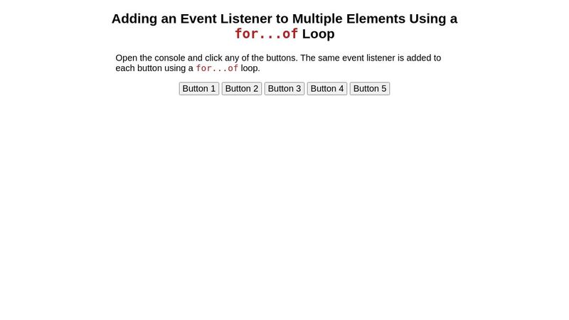 Adding an Event Listener to Multiple Elements Using for...of