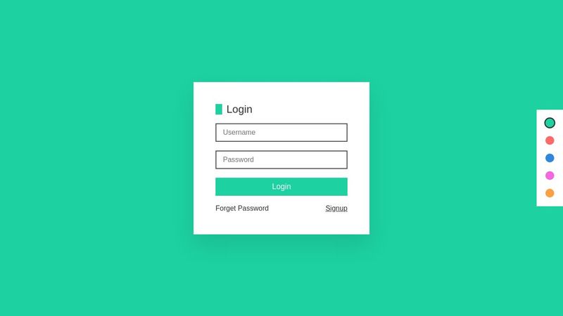 Switch Color Login Page Html,Css,Js