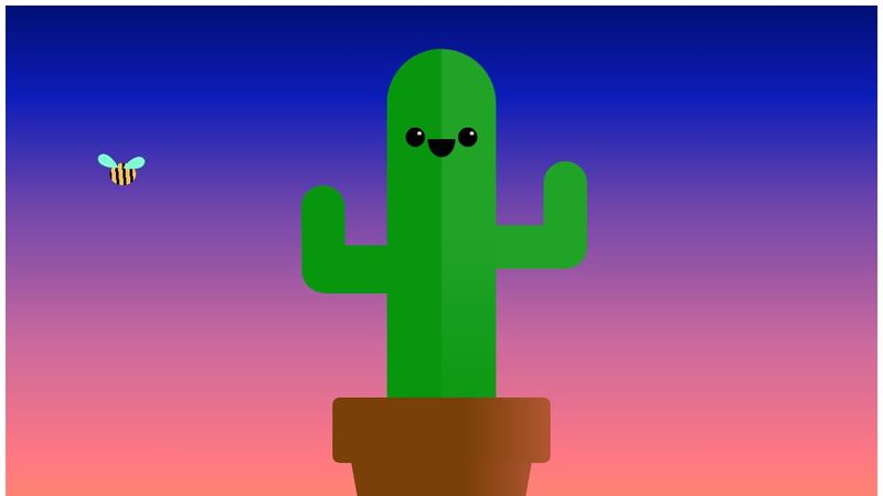 Full CSS Cactus drawing and animation