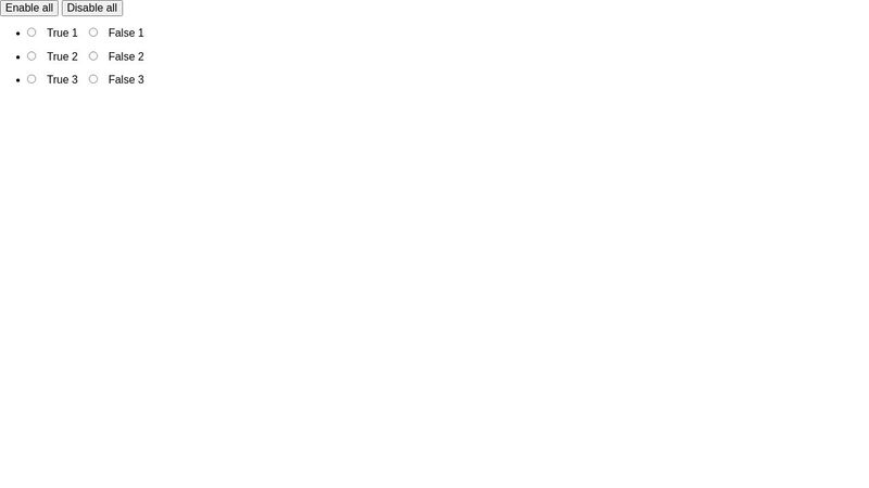 jQuery Set Multiple Radio Buttons Example