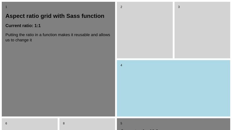 Aspect ratio Grid boxes with Sass (with function)