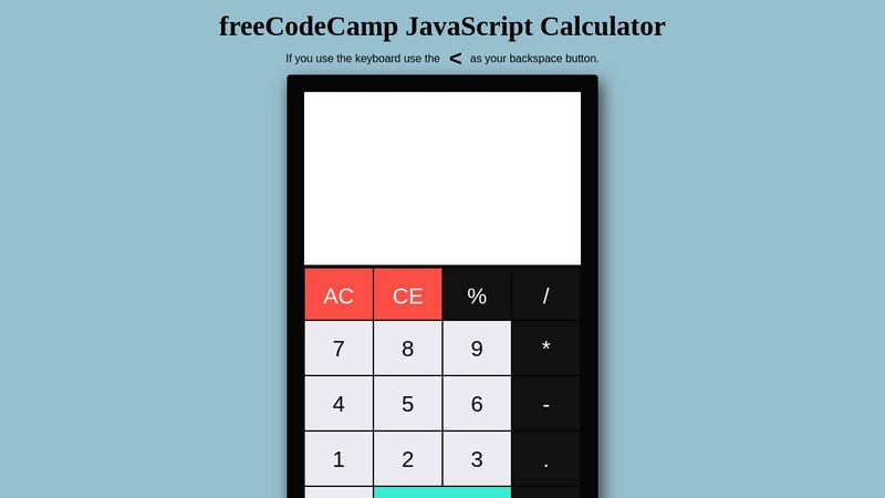 JavaScript Calculator v2 - Pure JavaScript | FreeCodeCamp