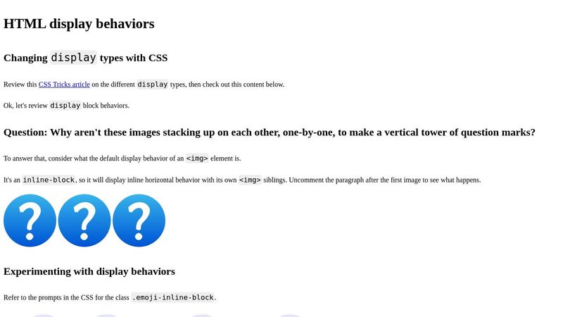 HTML Display Properties