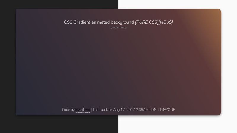 CSS Gradient animated background [PURE CSS] [NO JS]