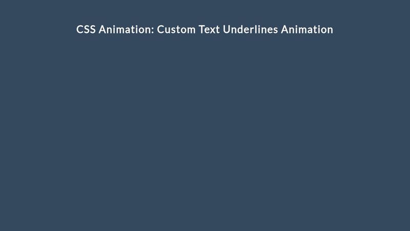 CSS Text Underline Animation