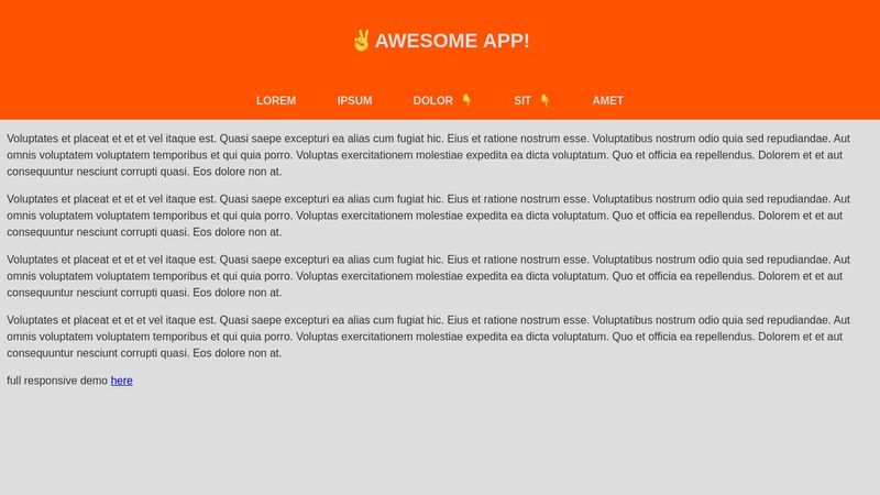 Pure CSS Responsive Header and Menu