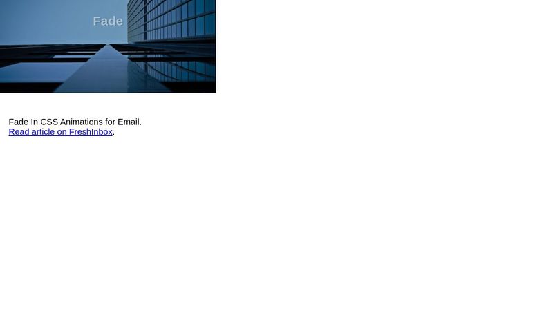 Fade In CSS Animations For Email