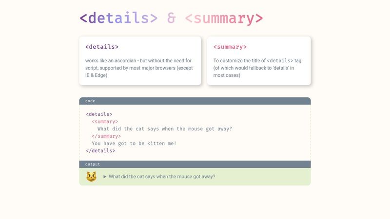 HTML5 details & summary | #codepenchallenge