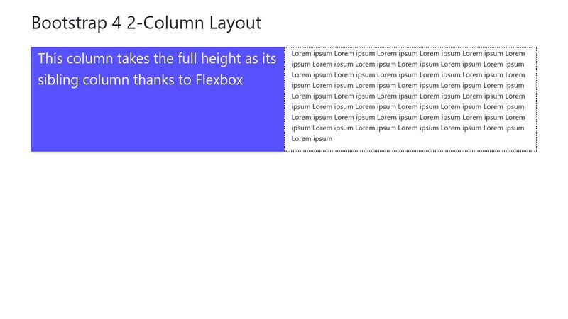 Bootstrap 4 2-Column Layout