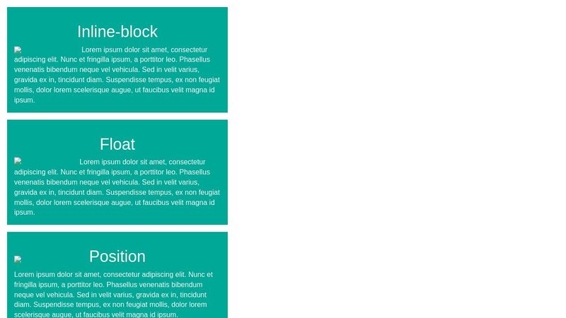 Inline-block vs Float vs Position