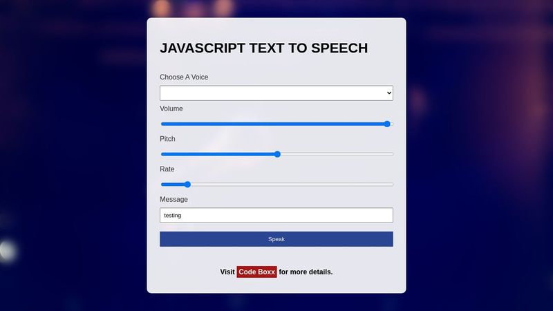 Javascript Text-To-Speech