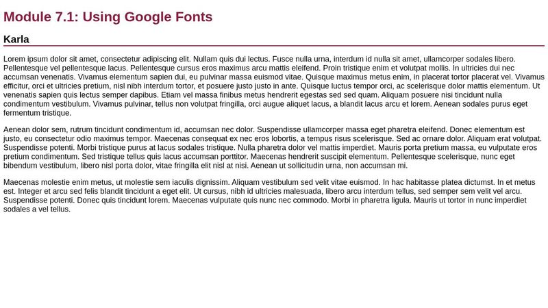 Module 7.1: Web Fonts