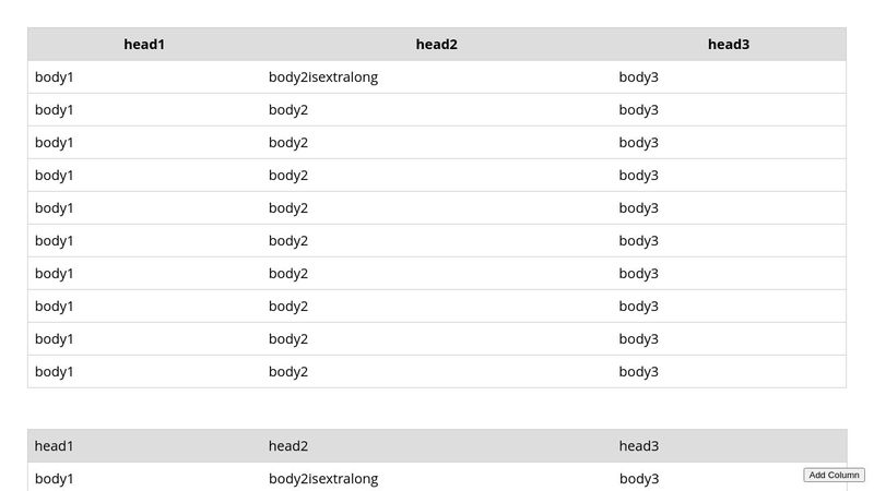 table approaches with sticky headers