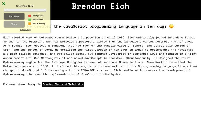Brendan Eich Tribute page