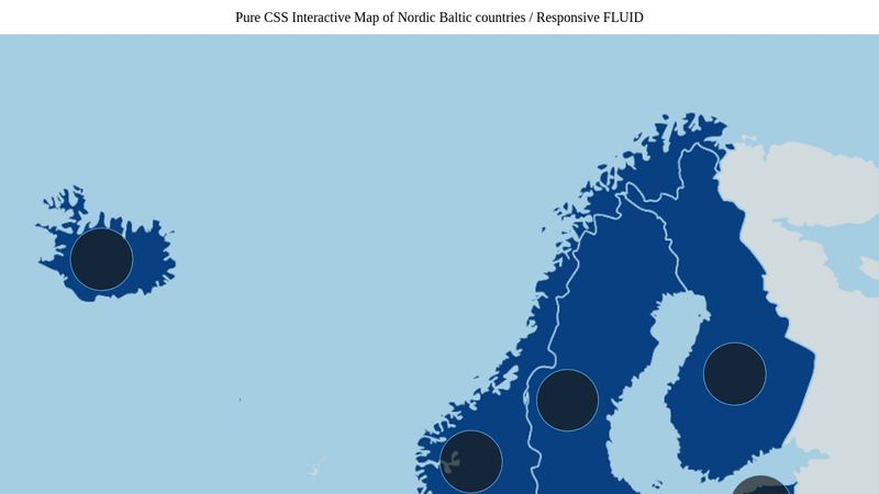 Pure CSS Interactive Map of Nordic Baltic countries / Responsive FLUID